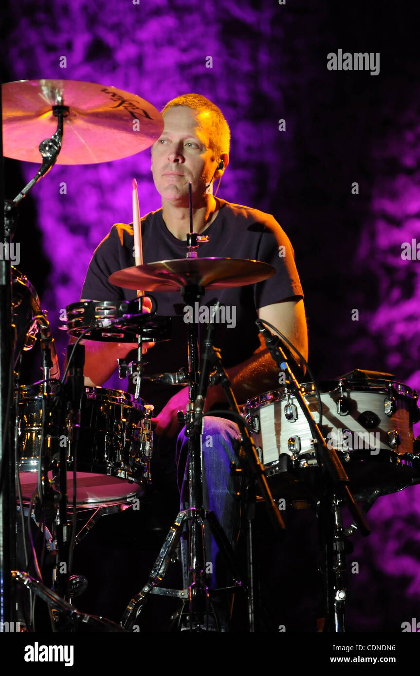 Mike Malinin, drummer for the Goo Goo Dolls performed a live concert at ...
