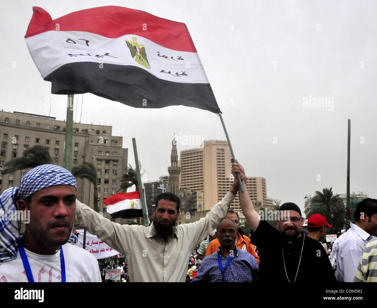 May 27, 2011 - Cairo, Egypt - An Egyptian Christian protester with ...