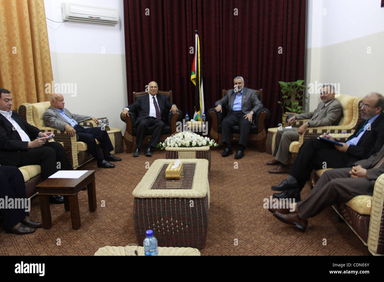 Palestinian Prime Minister in Gaza Strip, Ismail Hanieya meets with ...
