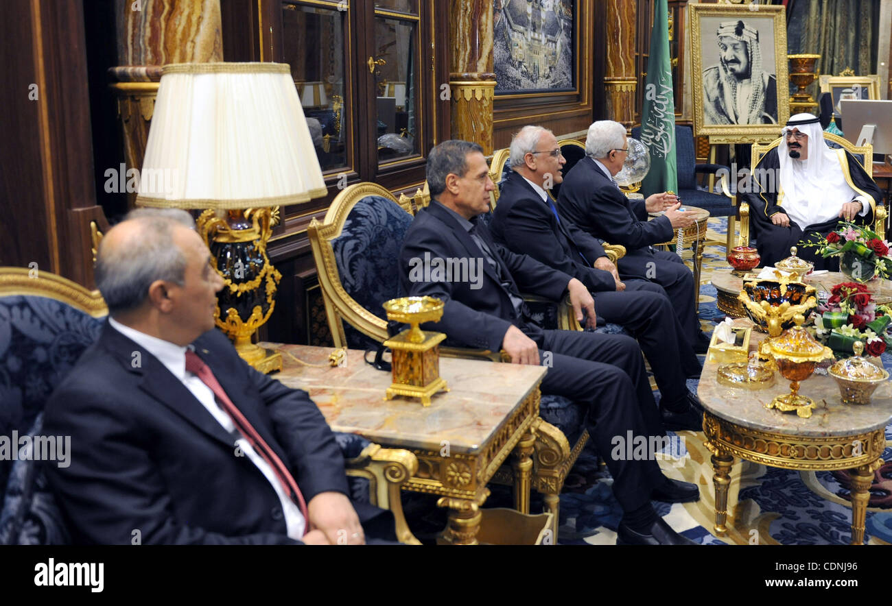 Palestinian President Mahmoud Abbas (Abu Mazen) during a meeting with ...
