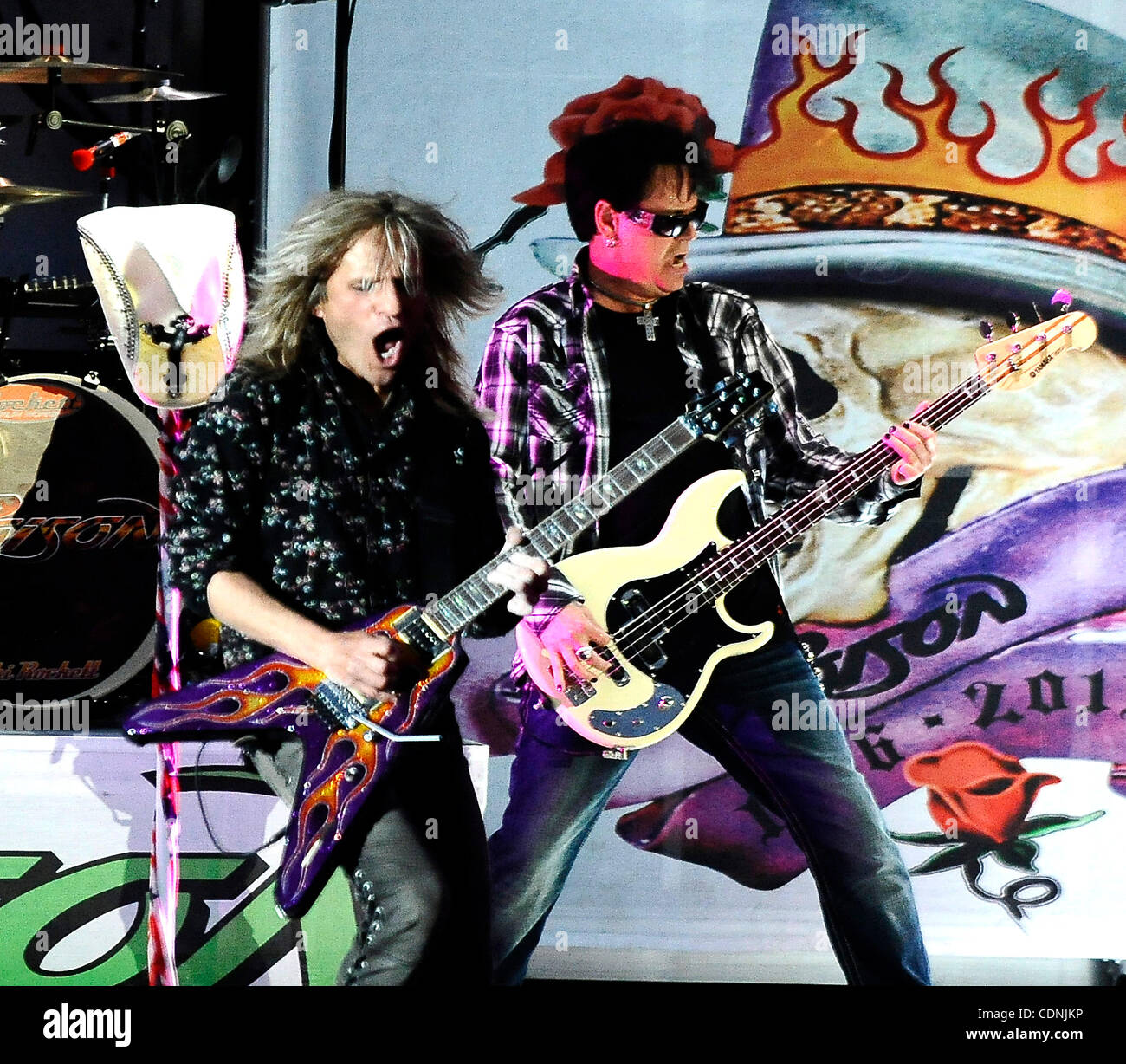 June 14,2011- Hollywood, California, USA. (L) Poison guitarist C.C ...