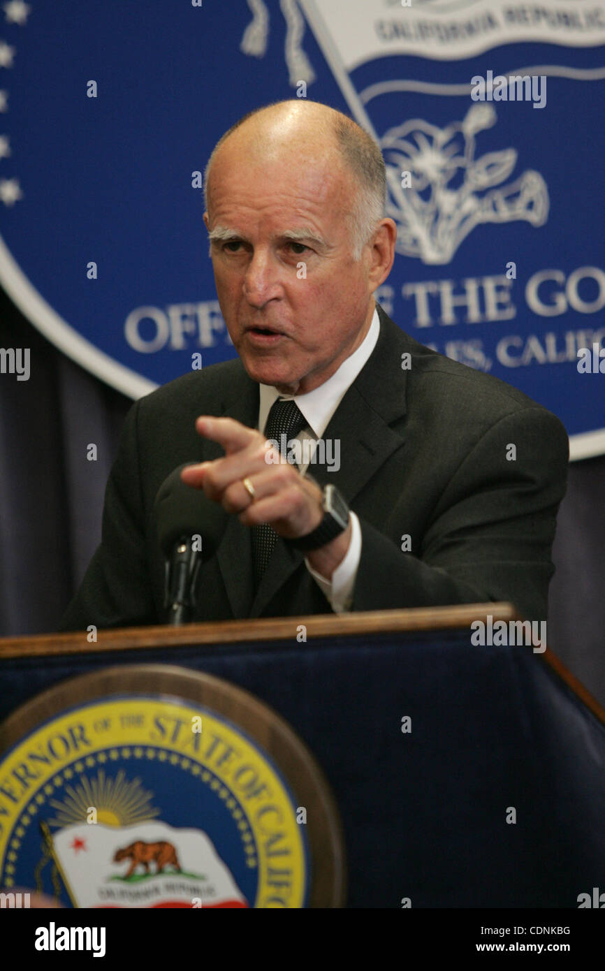 California Governor Jerry Brown speaks during a media conference after ...