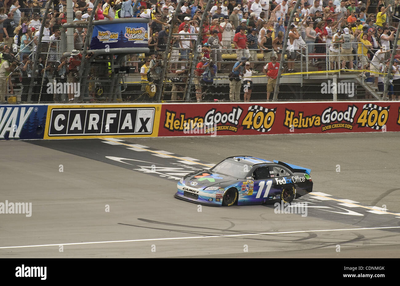 June 19, 2011 - Brooklyn, Michigan, U.S - Denny Hamlin takes the ...