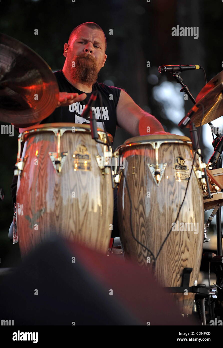 The bongo drummer performs with Jamey Johnson during his live concert ...