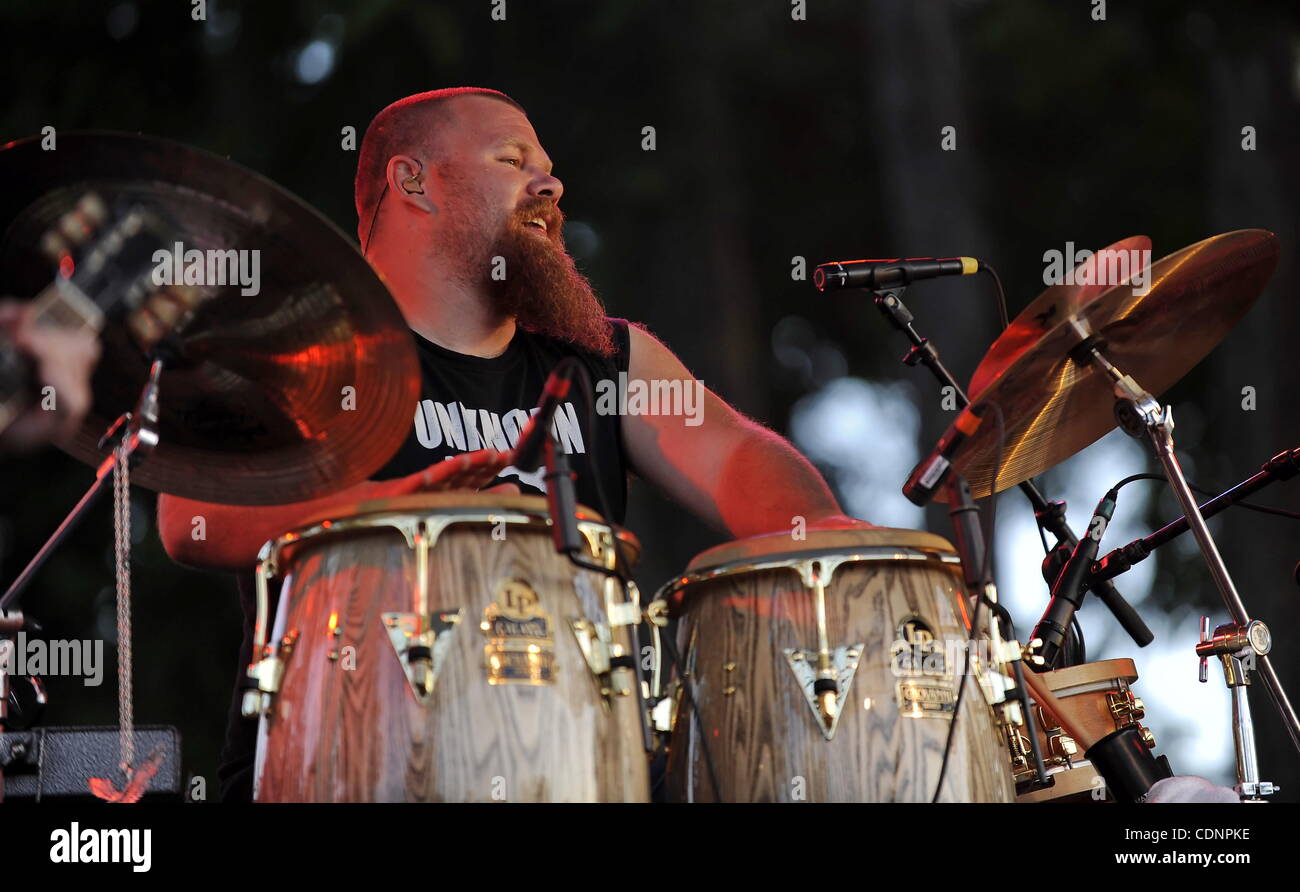 The bongo drummer performs with Jamey Johnson during his live concert ...