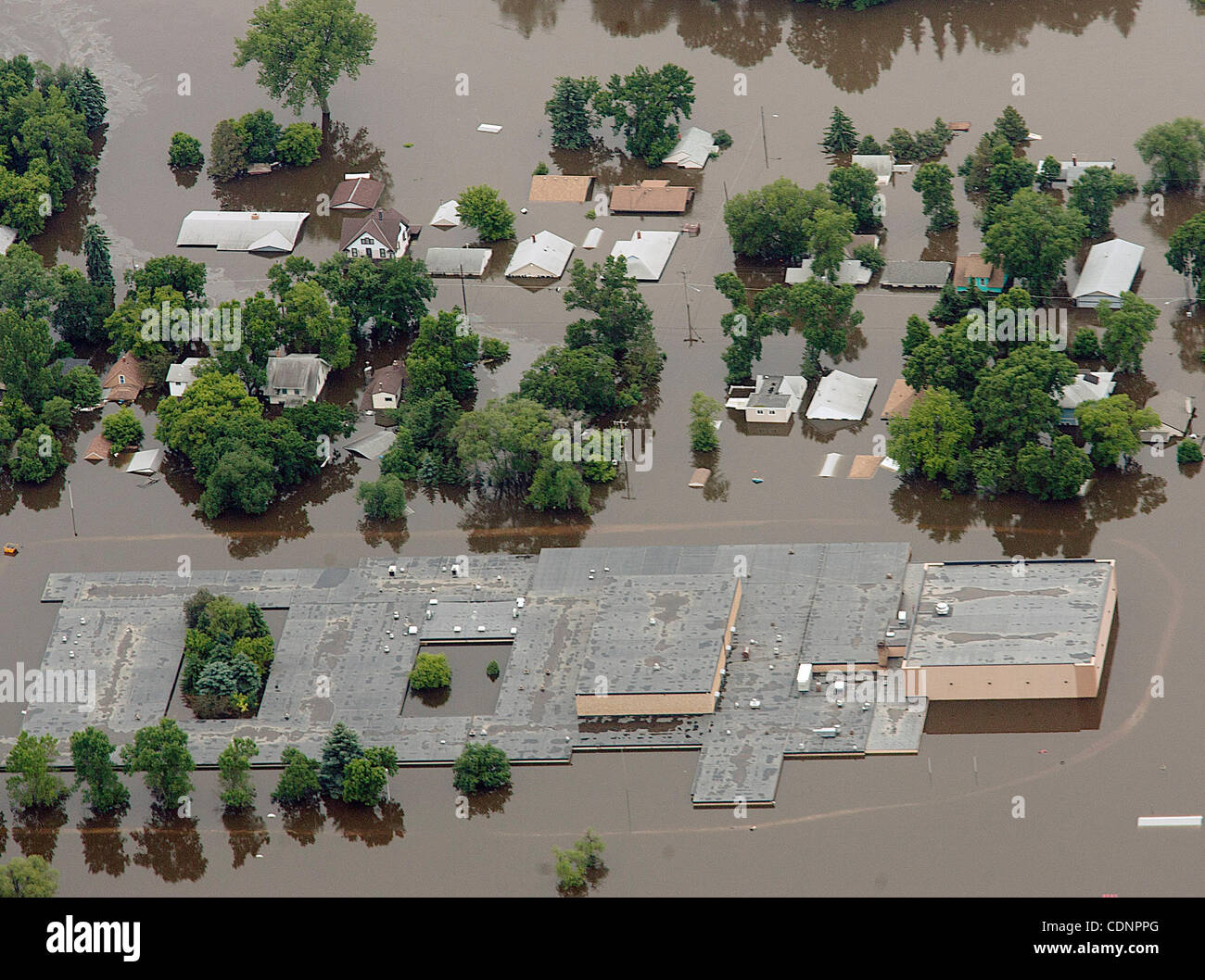 June 26, 2011 - Minot, North Dakota, U.S. - Buildings in Minot are ...