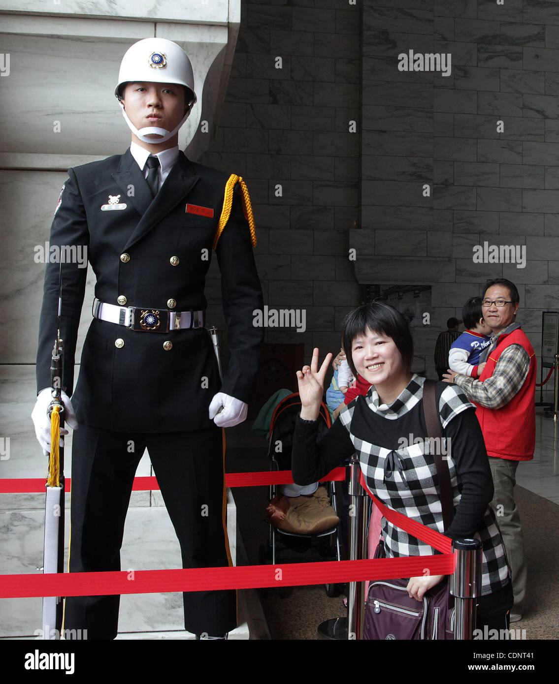 June 27, 2011 - Taipei, Taiwan - Tourists pose for photos next to one ...