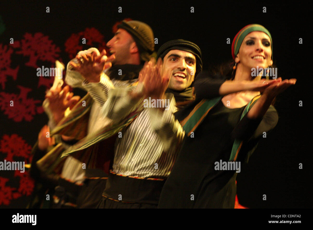 Palestinian dancers from the Wishah Popular Dance Troupe perform the ...
