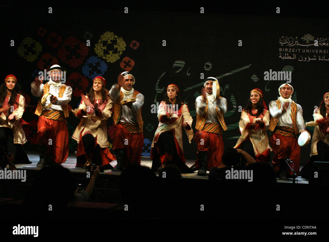 Palestinian dancers from the Wishah Popular Dance Troupe perform the ...