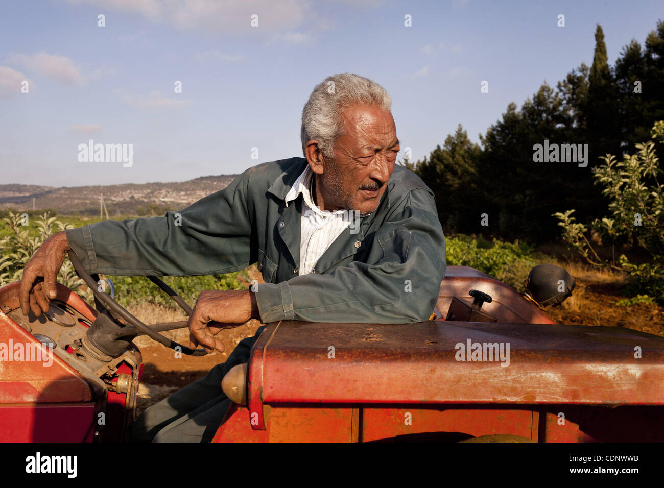 July 2, 2011 - Beida, Libya - Outside Beida a farmer works with his ...