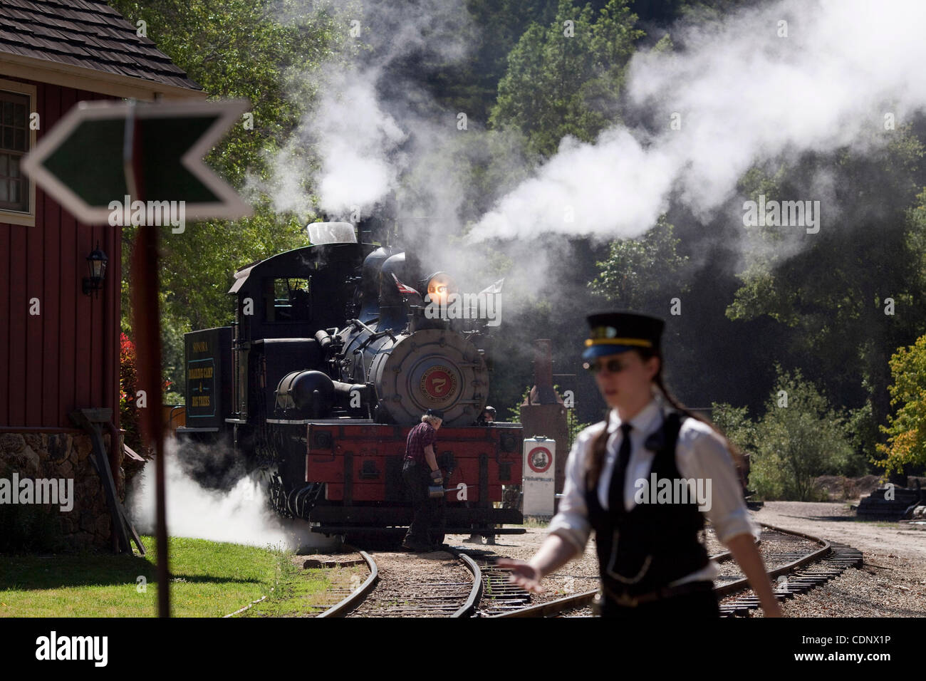 Jul 3, 2011 - Felton, California, U.S. - A steam engine is readied at ...