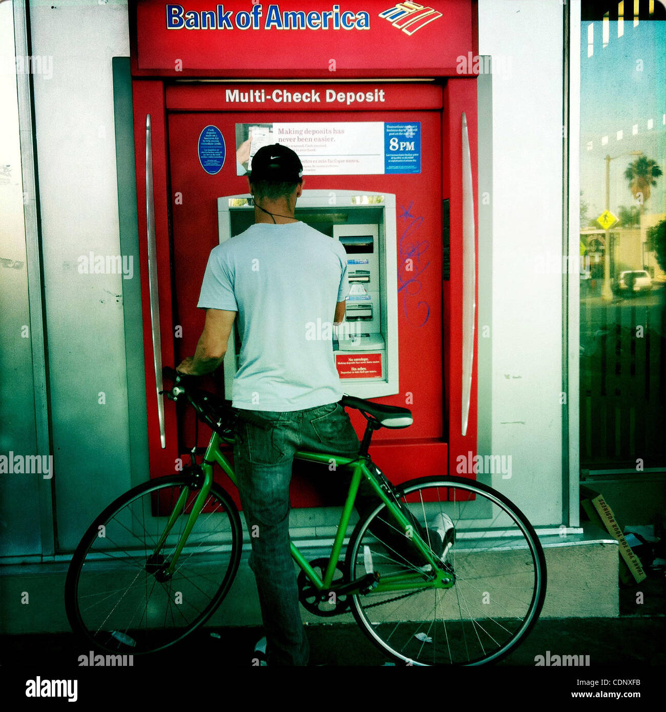 July 5, 2011 - Los Angeles, California, U.S - A man riding a bicycle ...