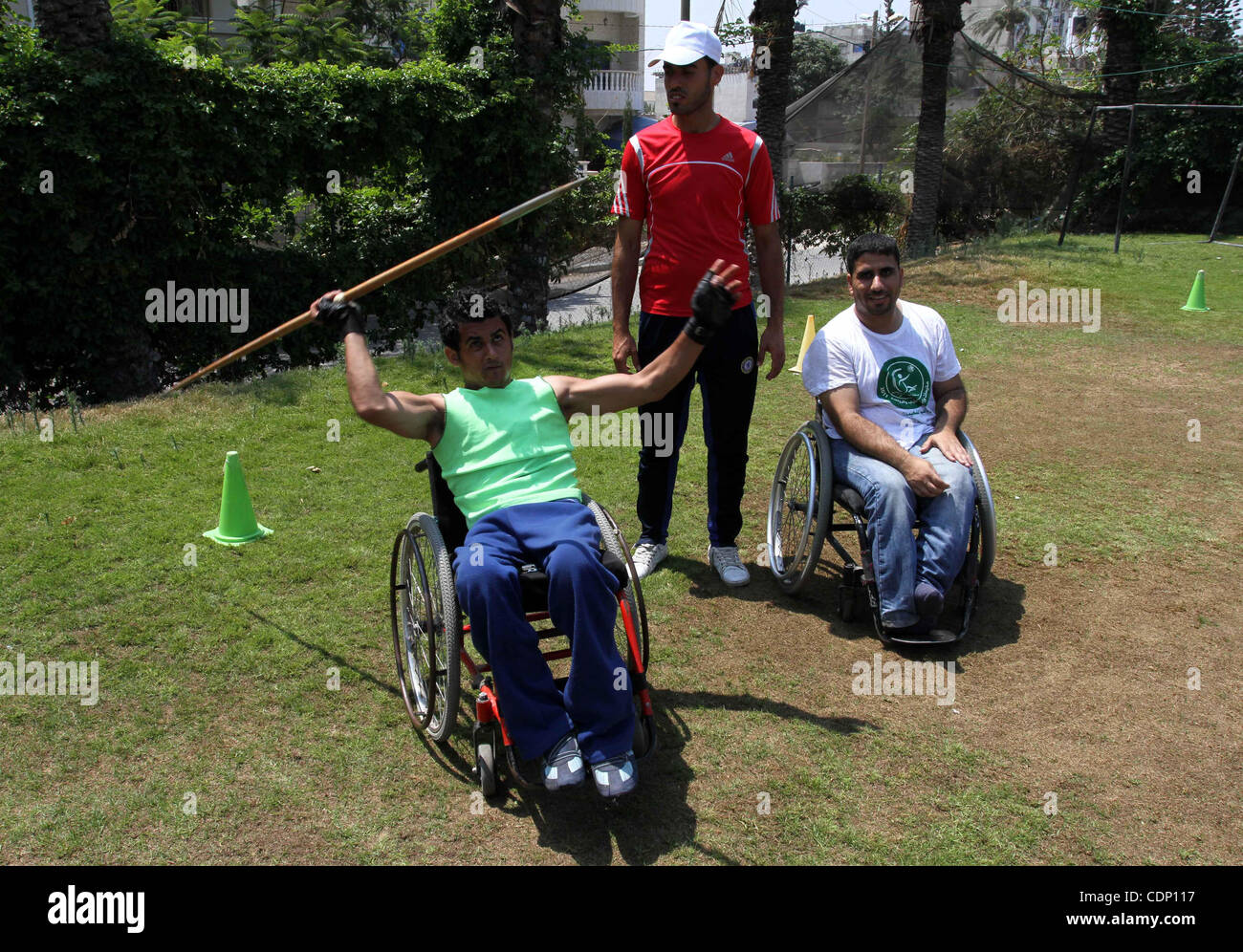 Palestinian members of the Olympic team for the disabled participate in ...