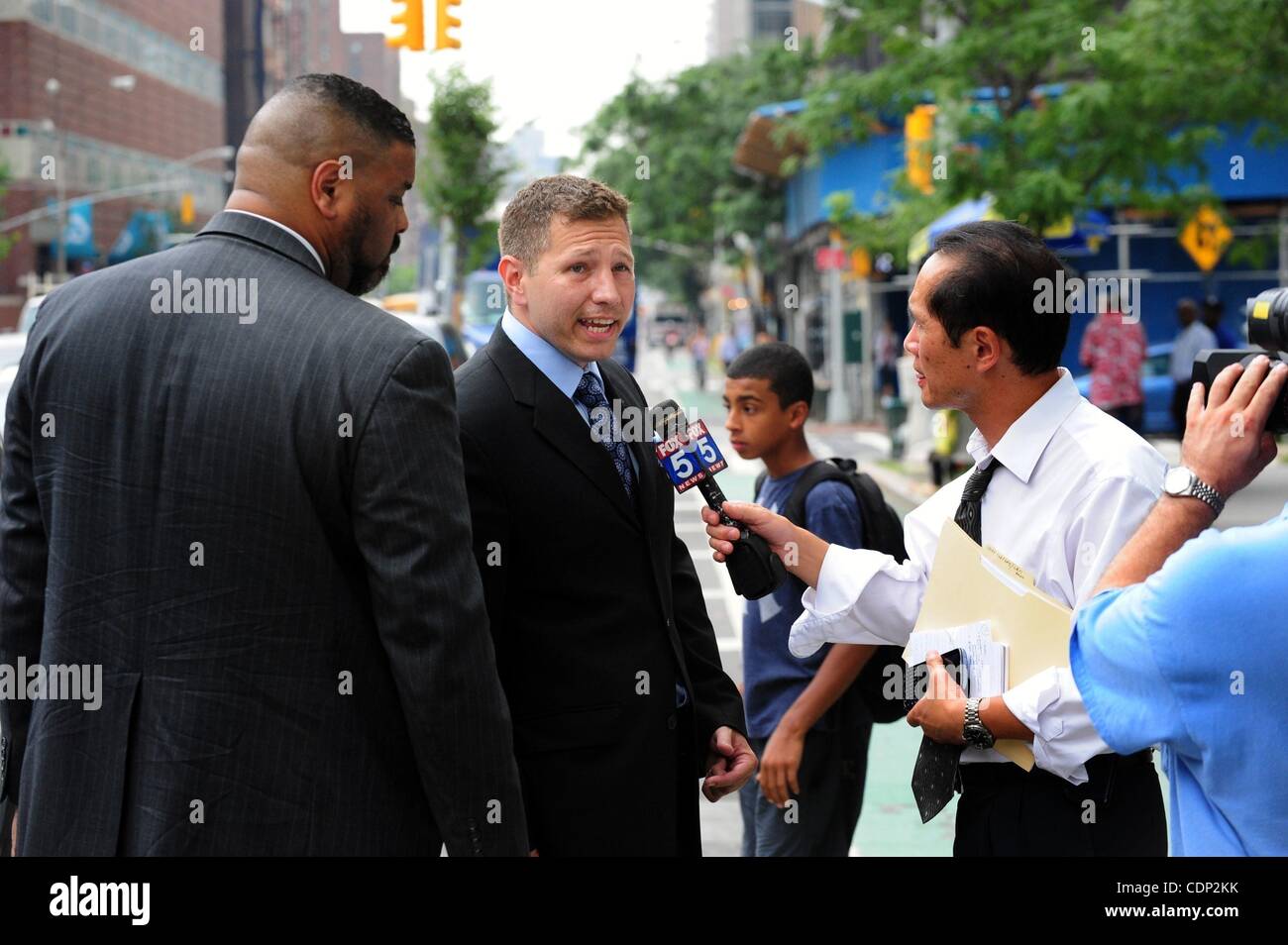 July 18, 2011 - Manhattan, New York, U.S. - Attorneys PIERRE BAZILE (L ...