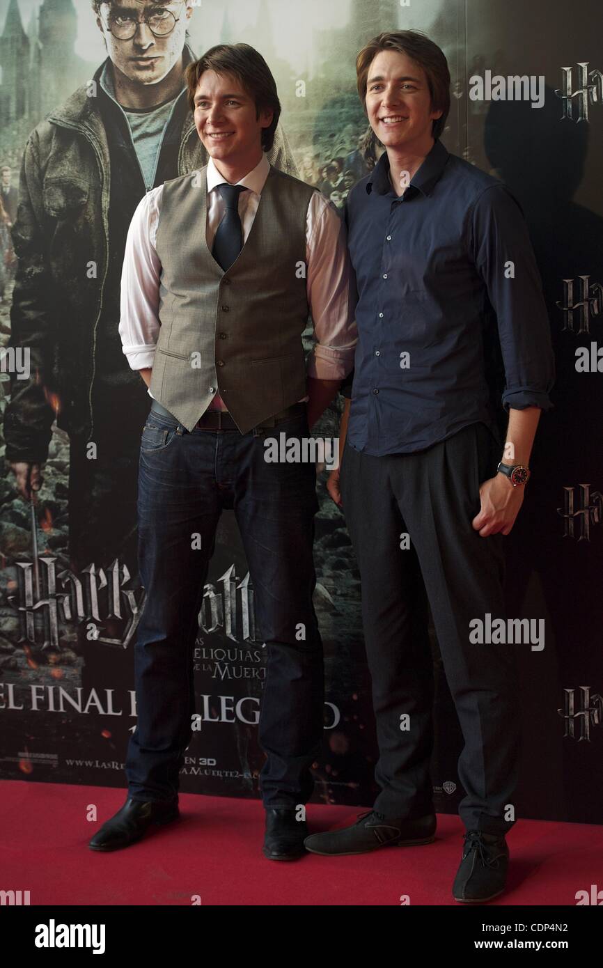 June 27, 2011 - Madrid, Spain - Actors Oliver Phelps and James Phelps ...
