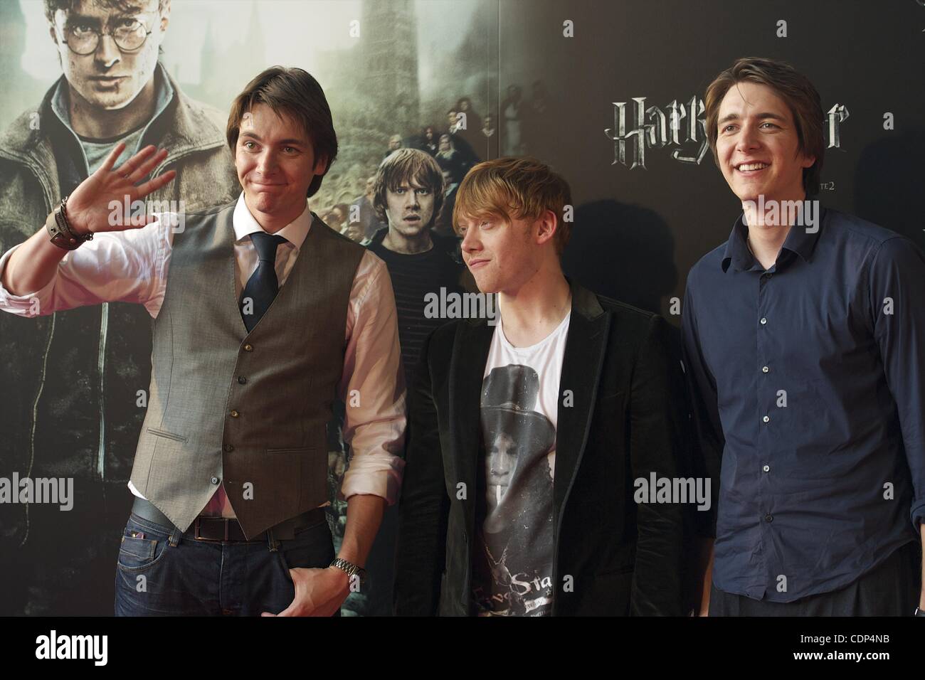 June 27, 2011 - Madrid, Spain - Actors Oliver Phelps, Rupert Grint and ...