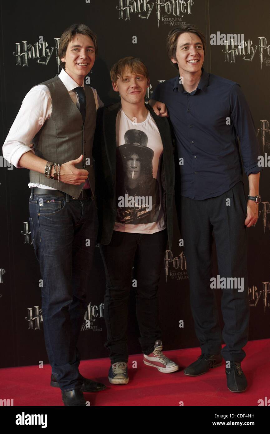 June 27, 2011 - Madrid, Spain - Actors Oliver Phelps, Rupert Grint and ...