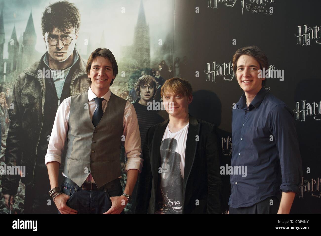 June 27, 2011 - Madrid, Spain - Actors Oliver Phelps, Rupert Grint and ...