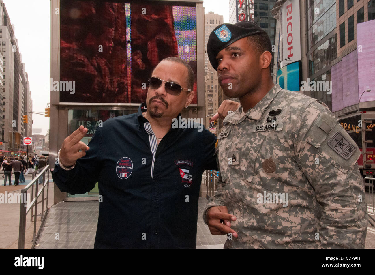 May 03, 2011 - New York, New York, U.S. - ICE-T poses with a soldier in ...