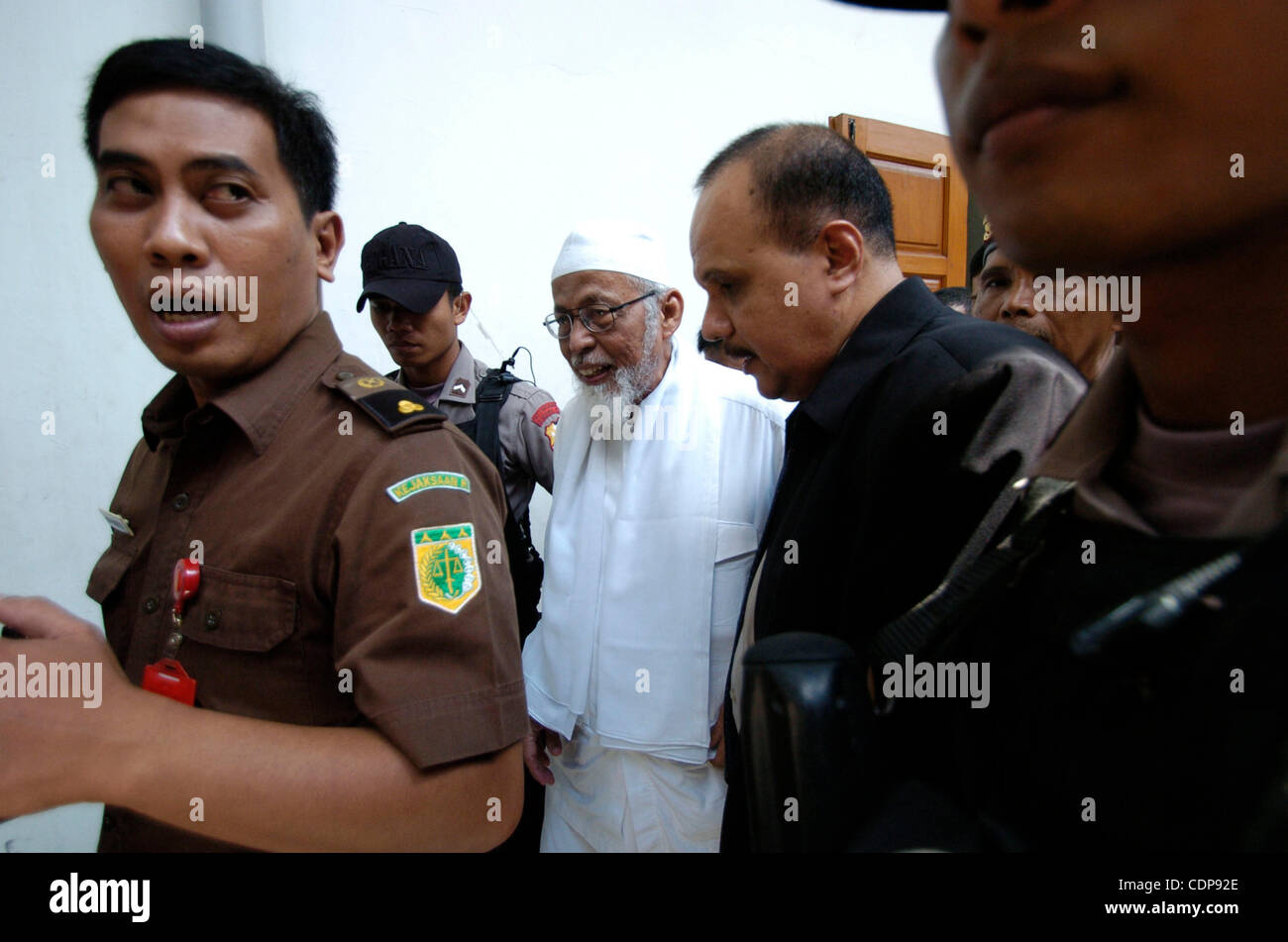 Indonesian radical cleric Abu Bakar Bashir during his trial in Jakarta court, Indonesia, May 9 ...