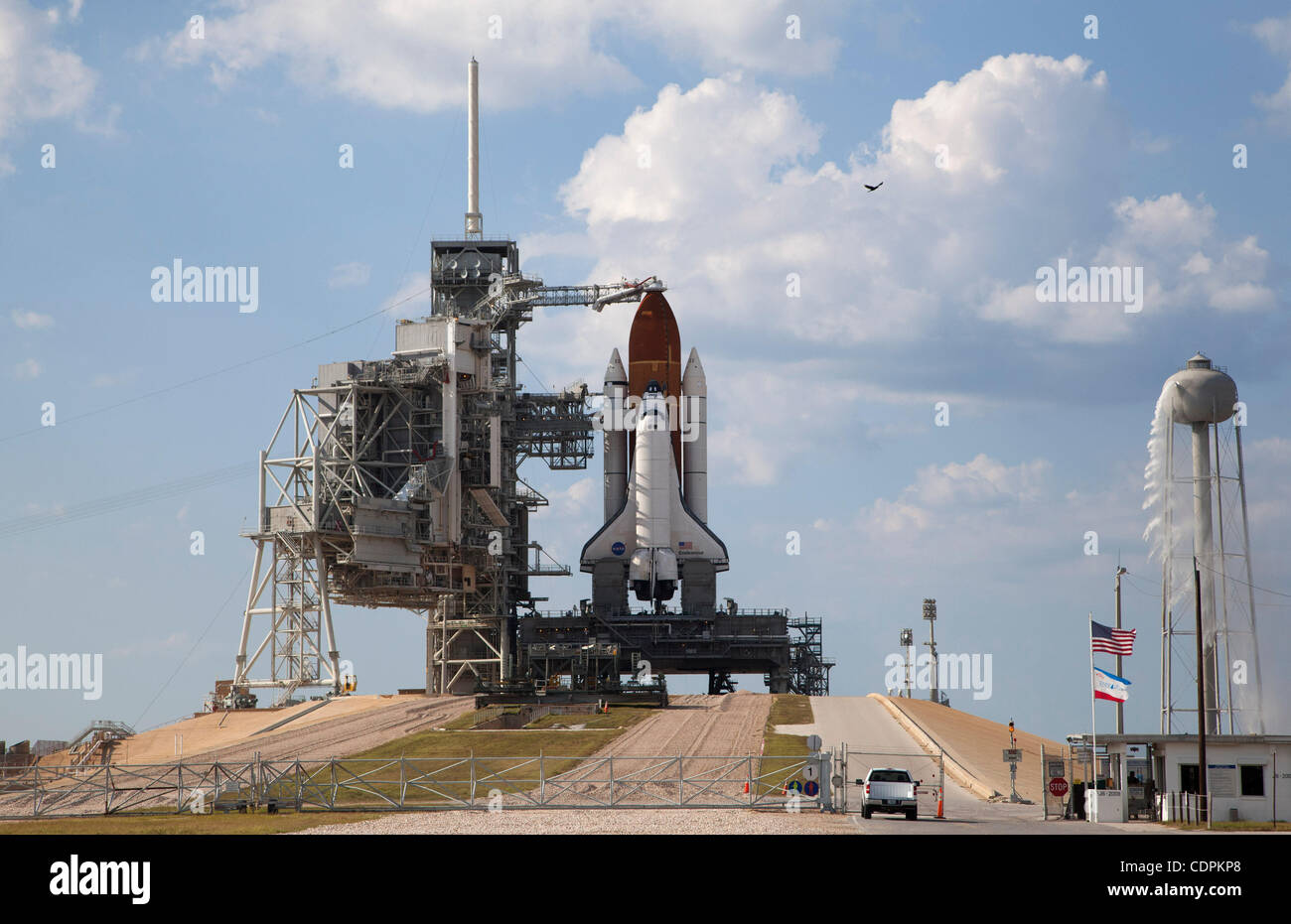 Cape Canaveral, Florida US - Space shuttle Endeavour sits on pad 39A at NASA's Kennedy Space ...