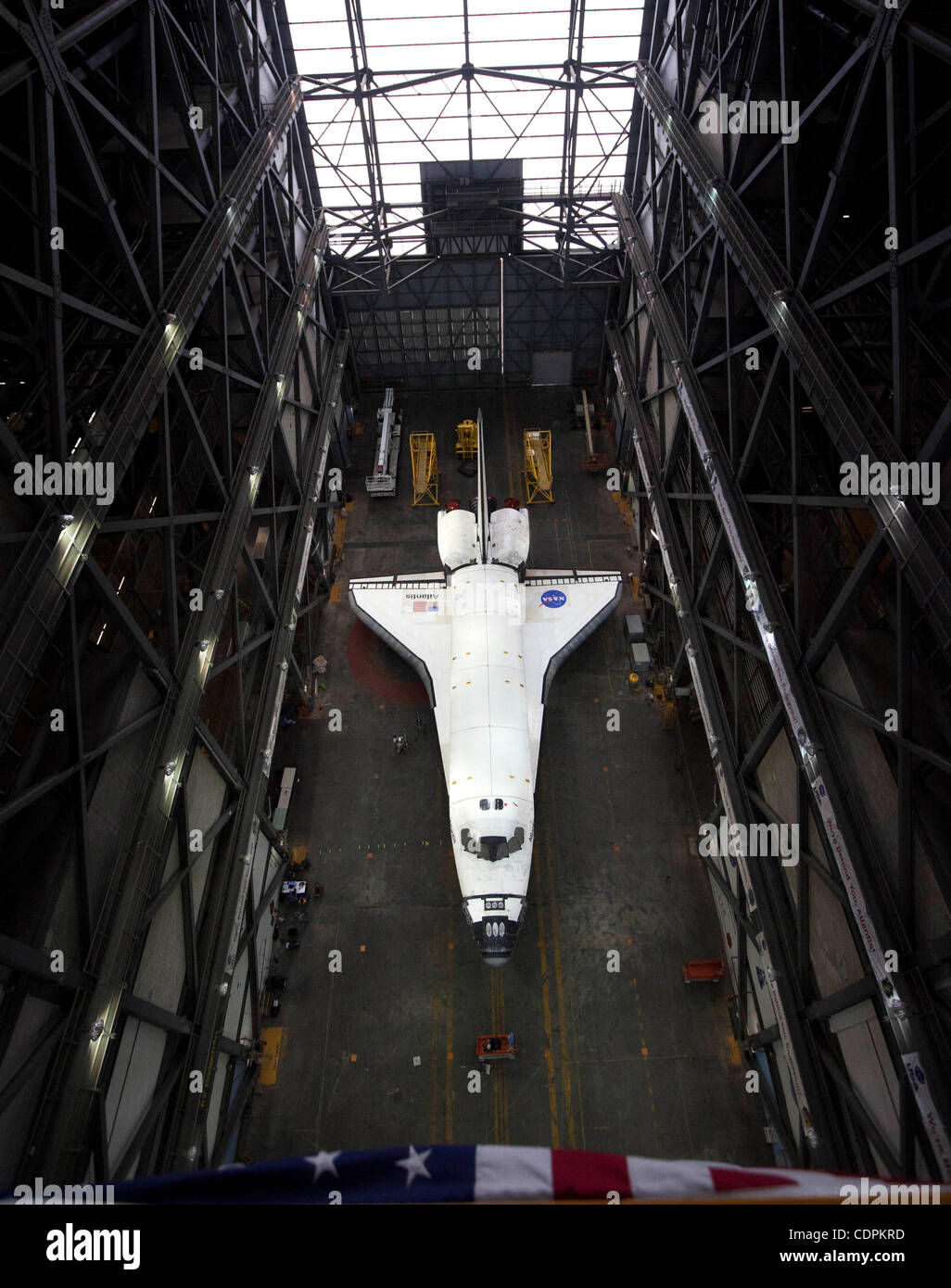 Cape Canaveral, Florida US - The space shuttle Atlantis sits inside the ...
