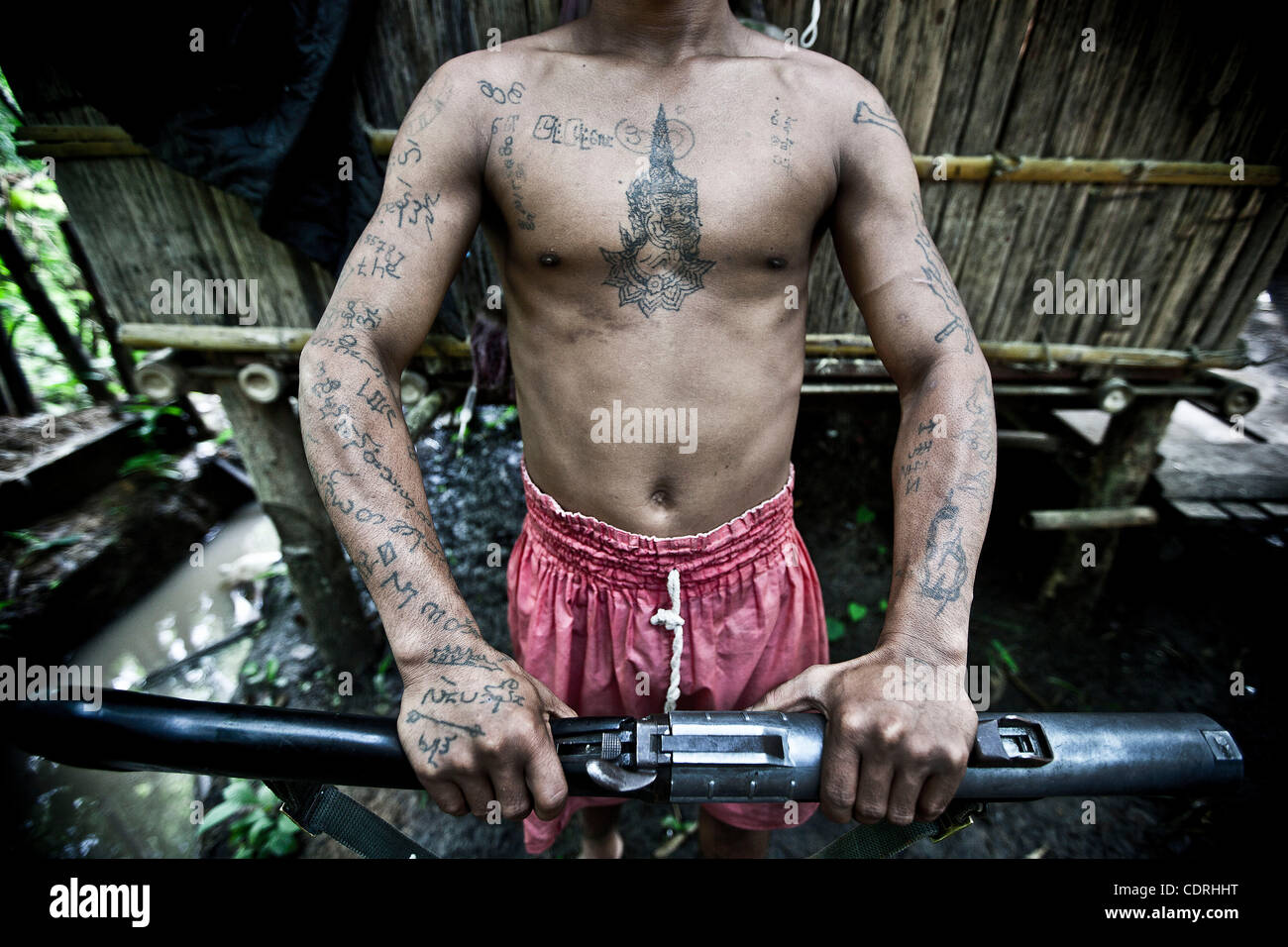 Guerrilla soldier of the special Battalion from the headquarters of the ...