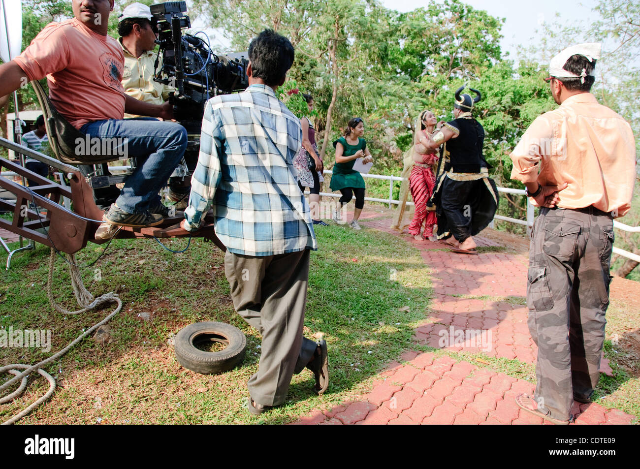 Abhijit Chaan and Harshali Zine during the filming of Uchala Re Uchala ...