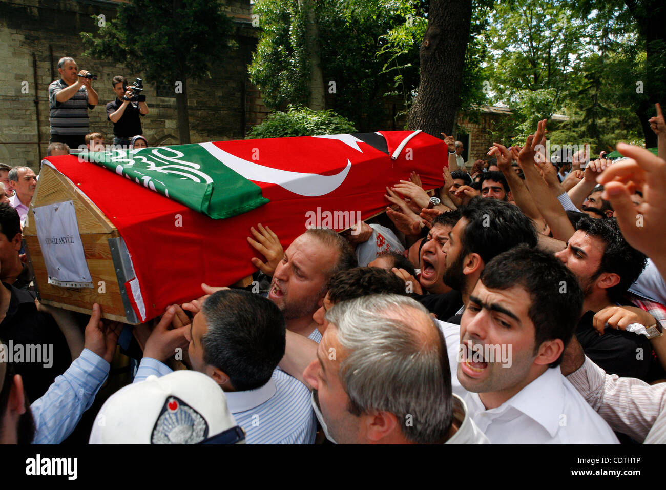 Jun 03 2010 - Istanbul, Turkey. The coffin of a victim of the Israeli ...
