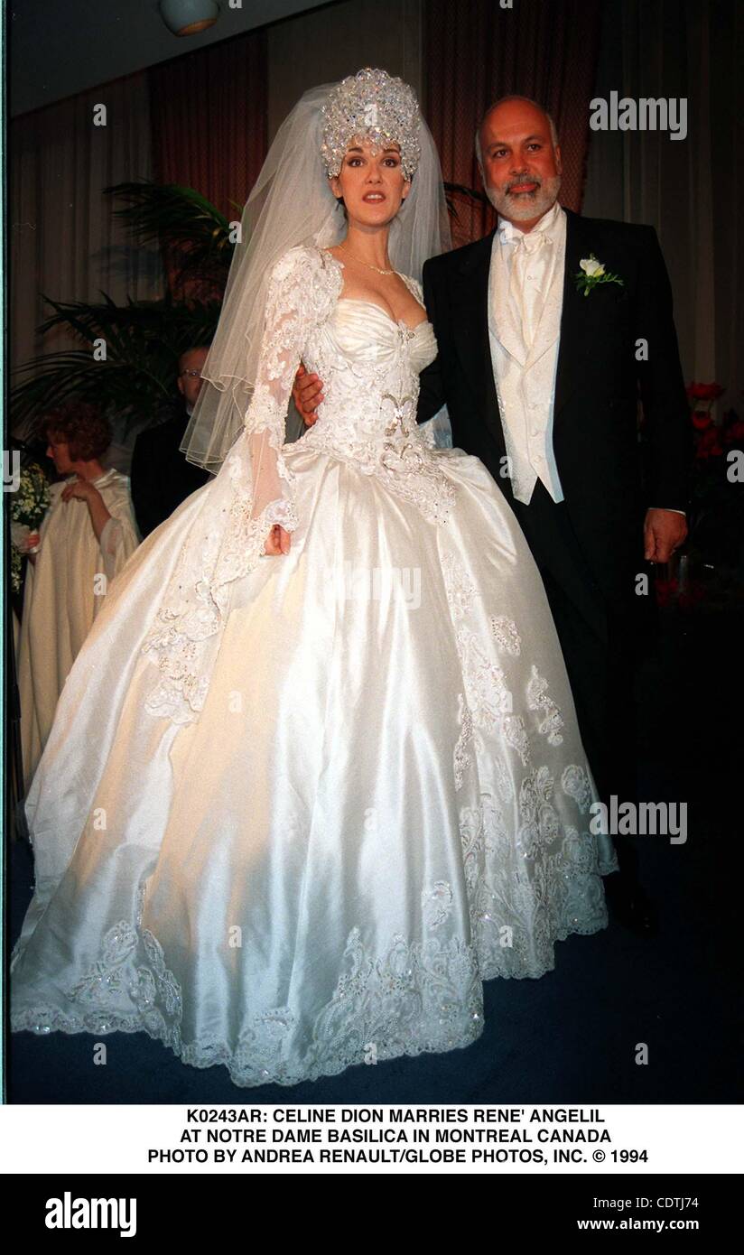 K0243AR CELINE DION MARRIES RENE ANGELIL.AT NOTRE DAME BASILICA ...