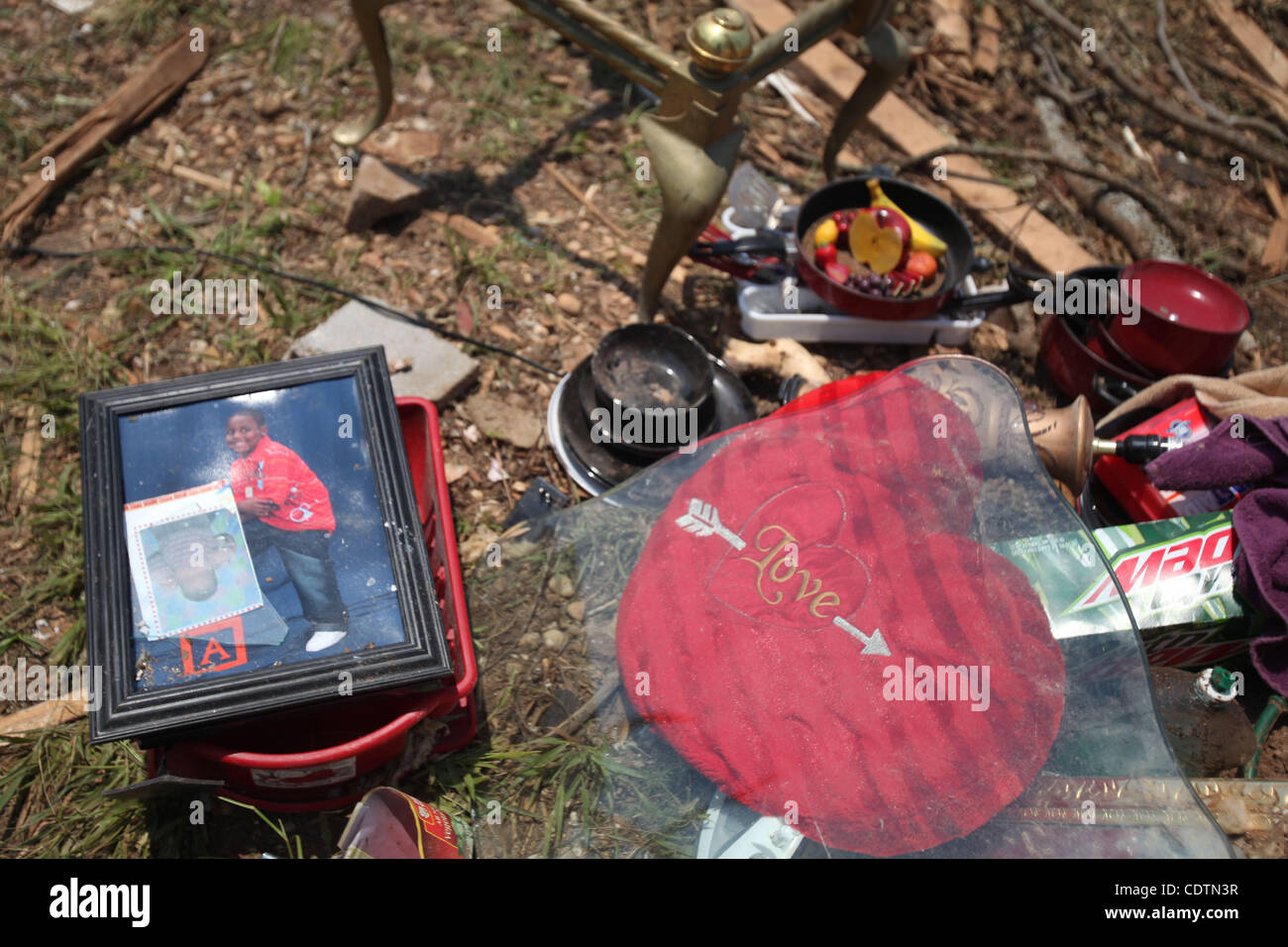 Apr 30, 2011 - Holt, Alabama, U.S. - Family members make a pile of ...