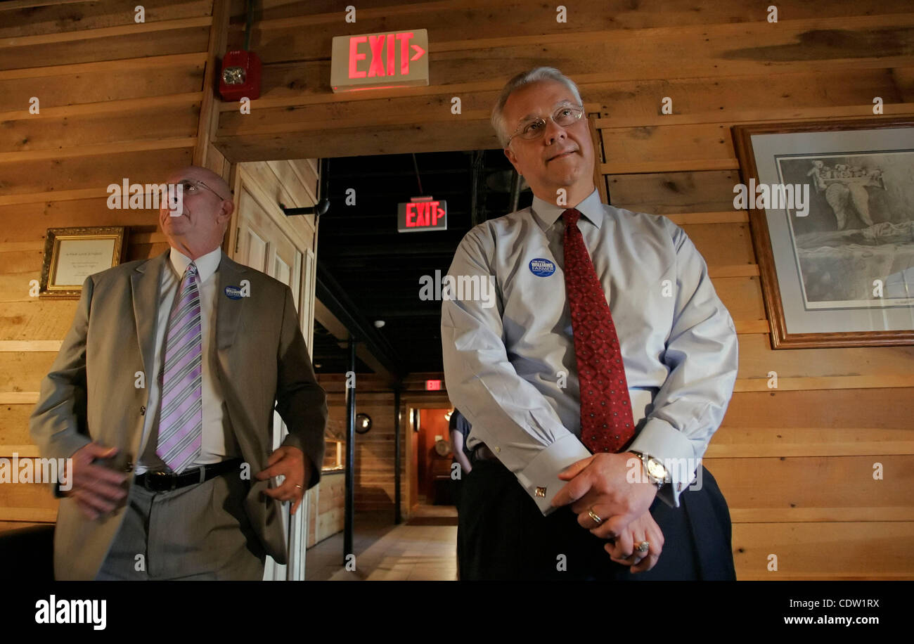Republican gubernatorial candidate DAVID L. WILLIAMS (right) waits to ...