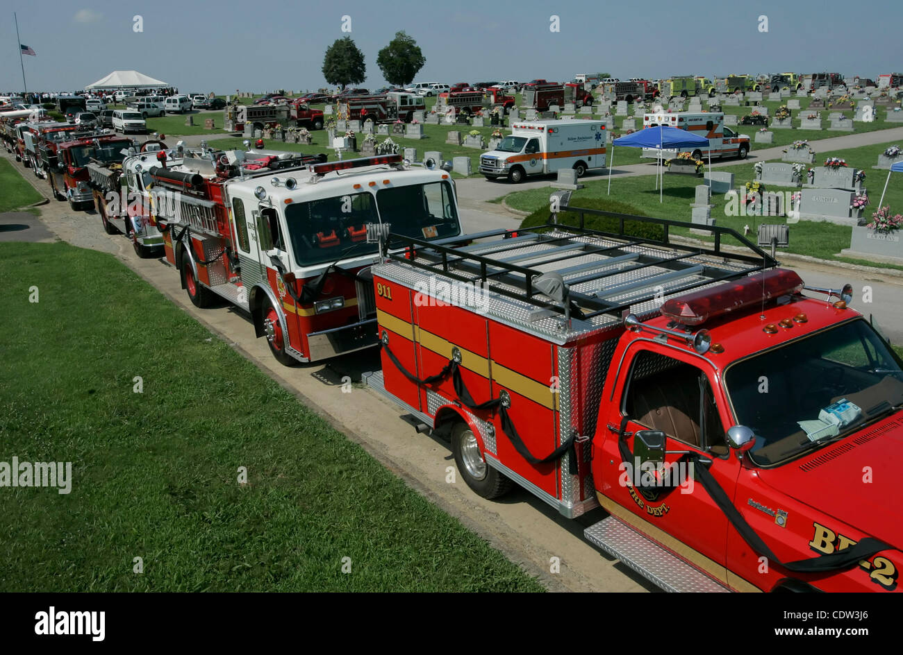 Fire trucks, ambulances and other emergency vehicles fill Haven Hill ...
