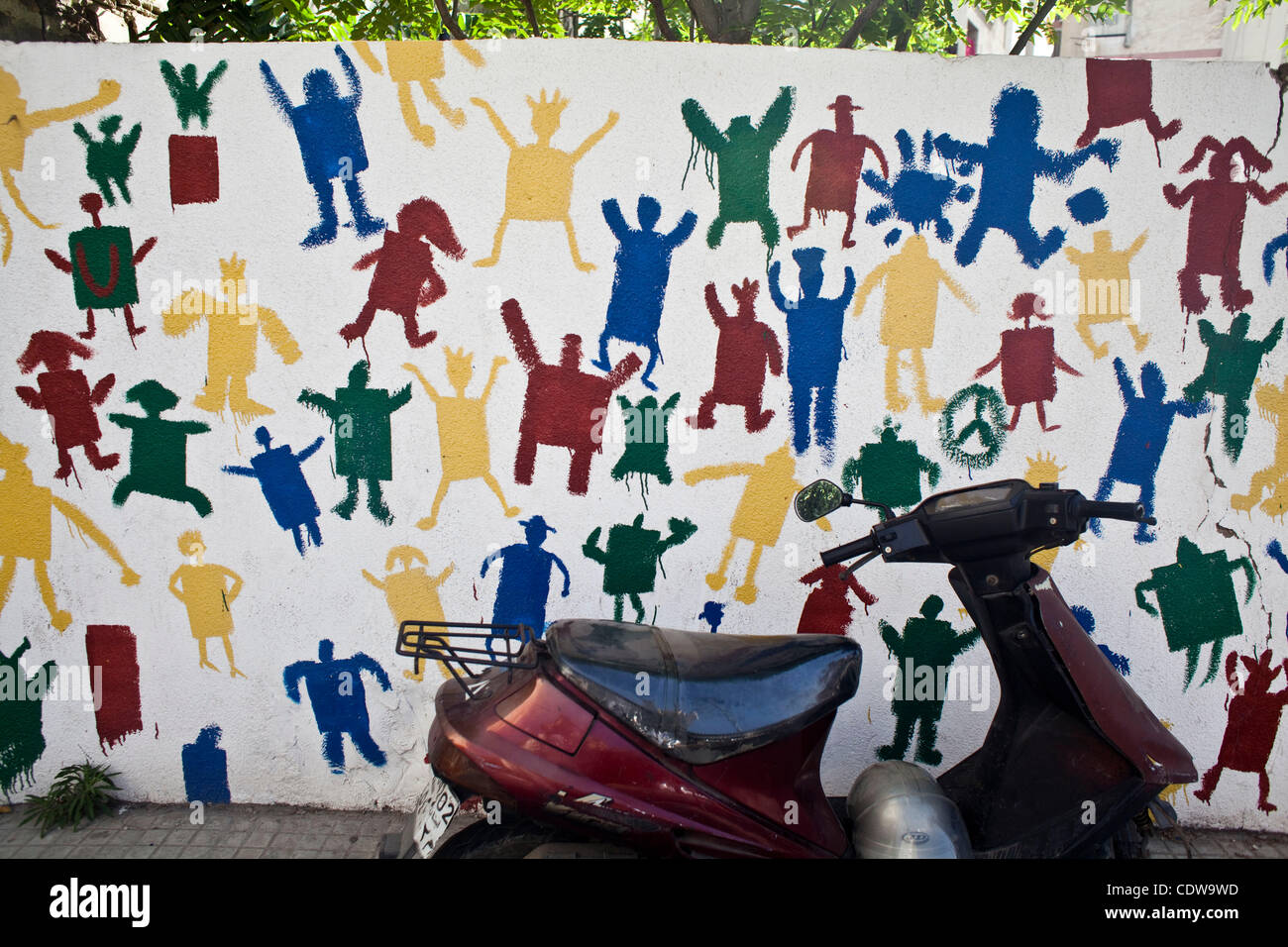 June 10, 2011 - Beirut, Lebanon - Graffiti of stylized people ...