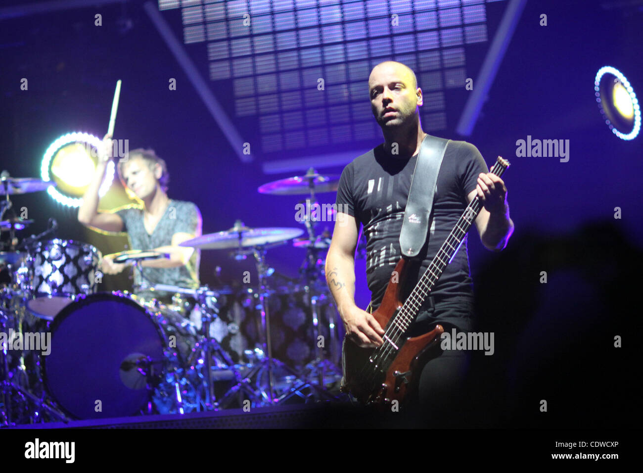English rock band Muse performing live in Moscow. Pictured: Christopher ...