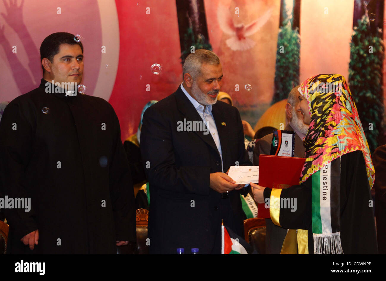 Palestinian Prime Minister in Gaza Strip, Ismail Haniya participates in ...