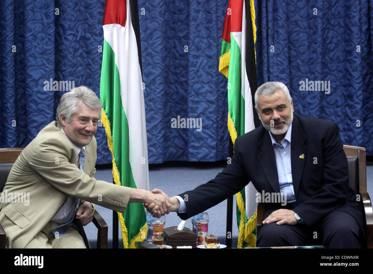 The Palestinian Prime Minister in Gaza Strip, Ismail Haniya meets with ...