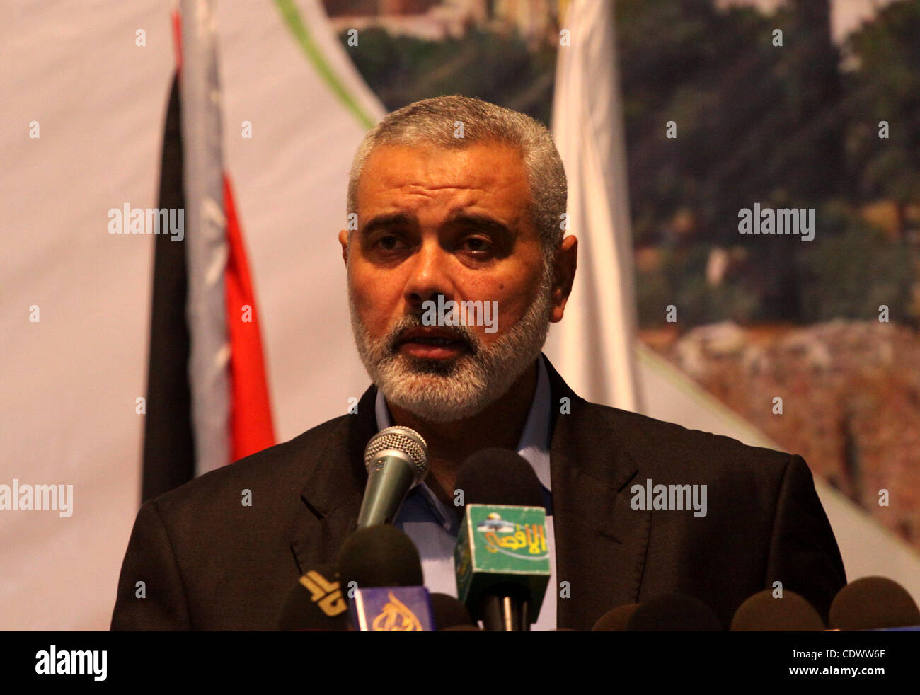 Palestinian prime minister in Gaza Strip, Ismail Haniya attends a ...