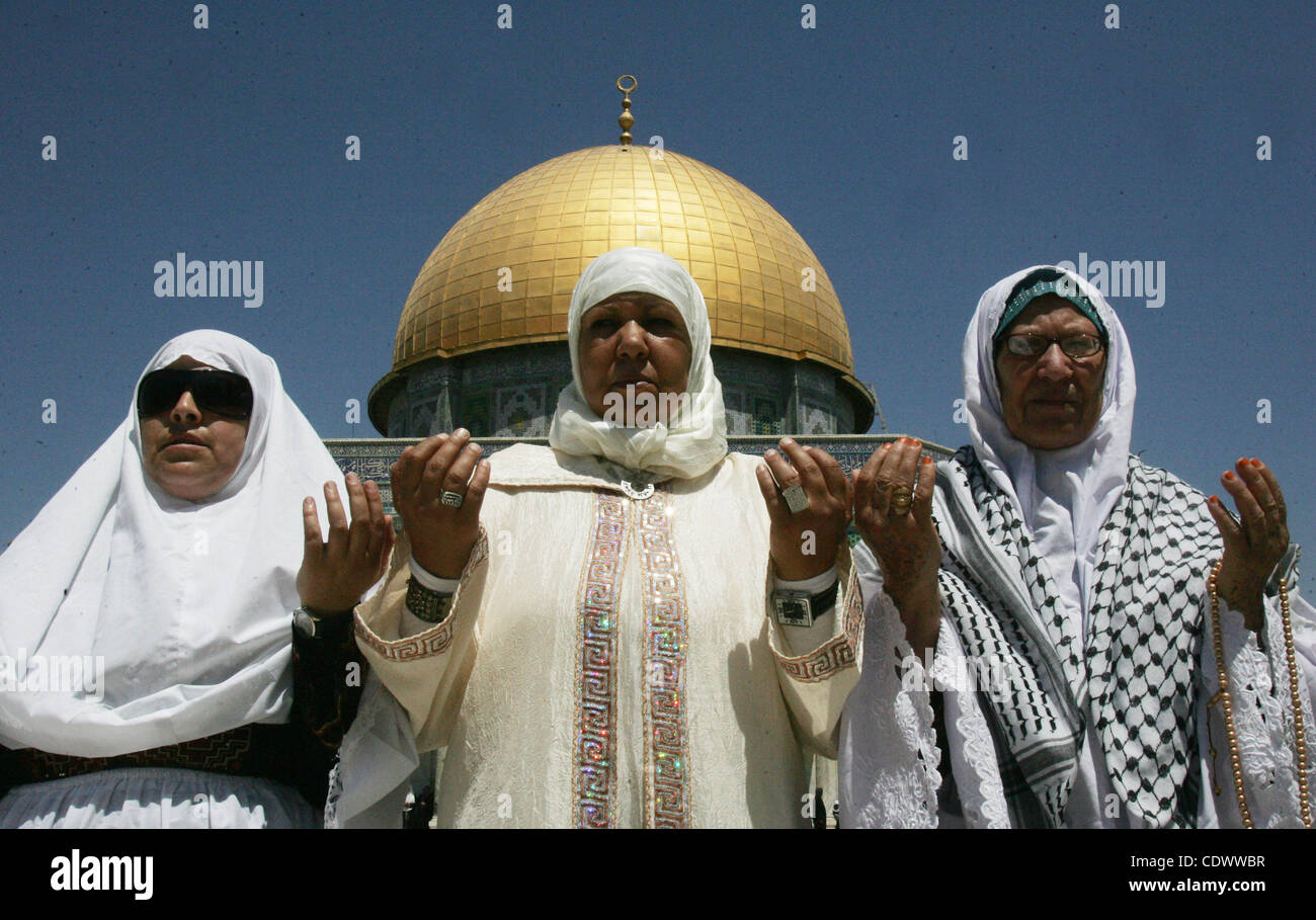 Palestinians gather for prayers at the Al Aqsa Mosque in Jerusalem, on ...