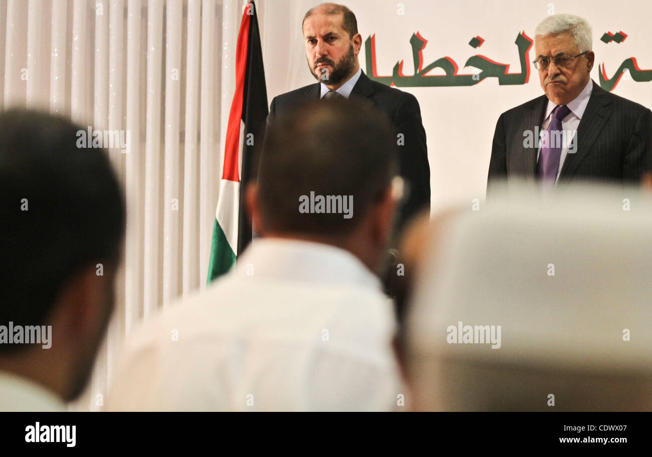 Palestinian President Mahmoud Abbas speaks during an event to mark ...