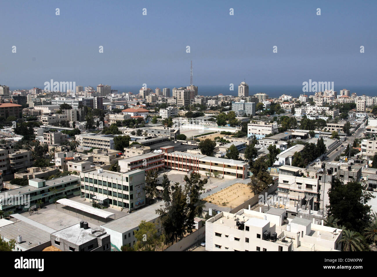 A general view of Gaza Shows the parameters of Gaza City in Palestine ...