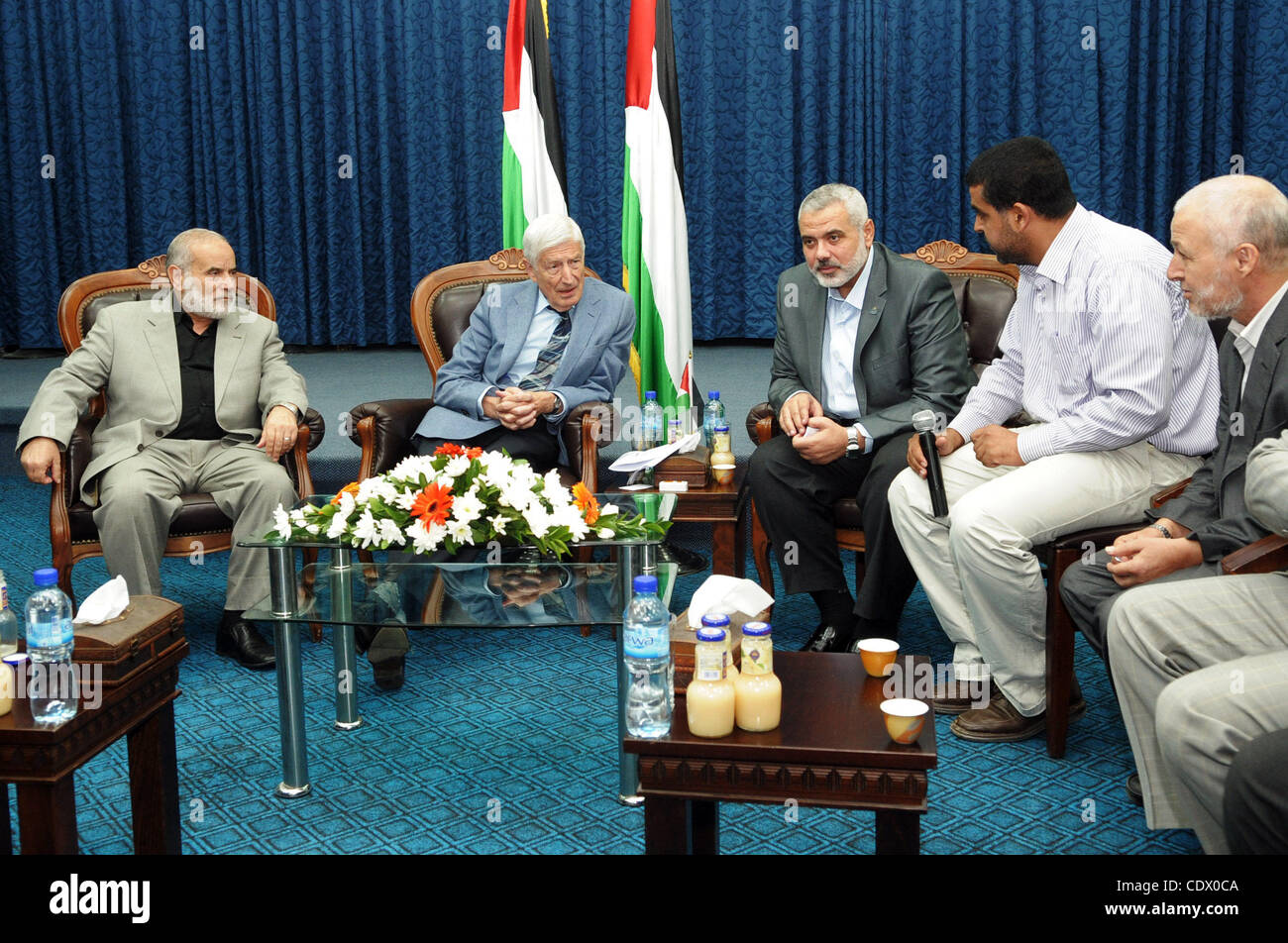 Palestinian Prime Minister in Gaza Strip, Ismail Haniya meets with a ...