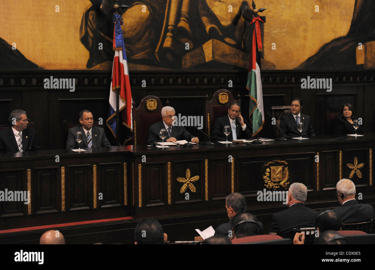 Palestinian President Mahmoud Abbas (Abu Mazen) during a speech at the ...