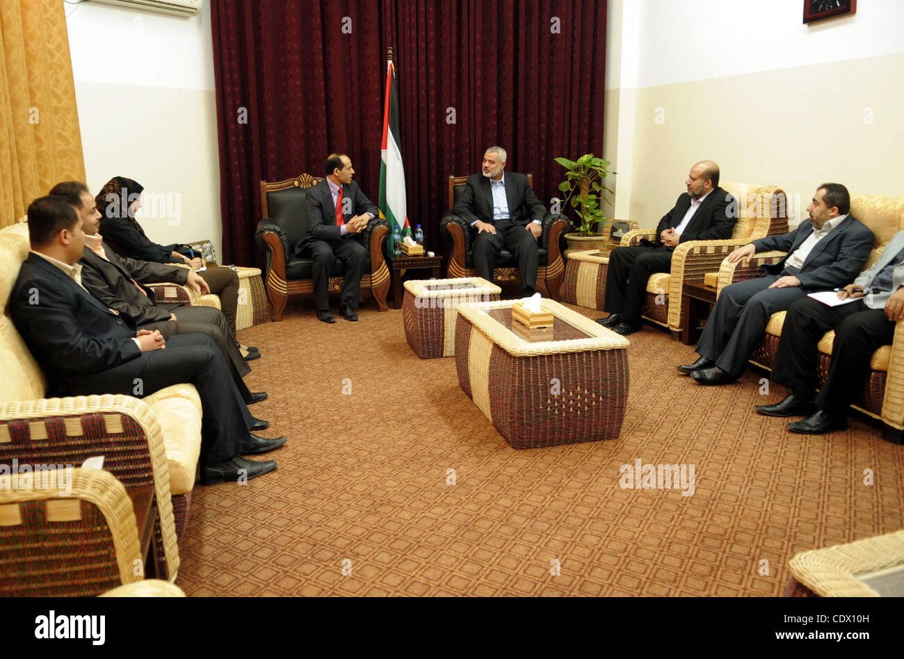 Palestinian prime minister in Gaza Strip, Ismail Haniya meets with the ...