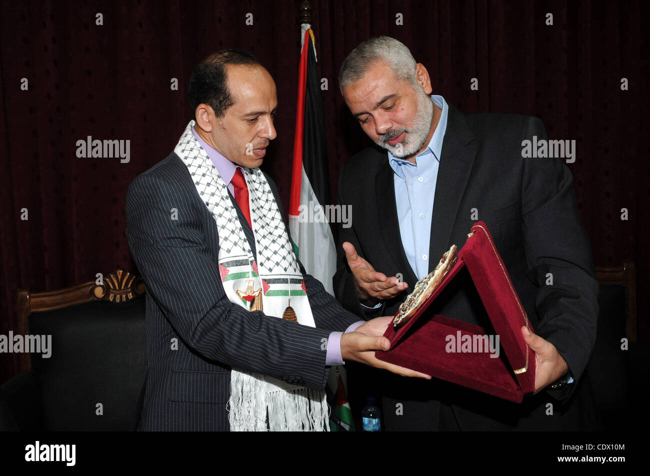 Palestinian prime minister in Gaza Strip, Ismail Haniya meets with the ...