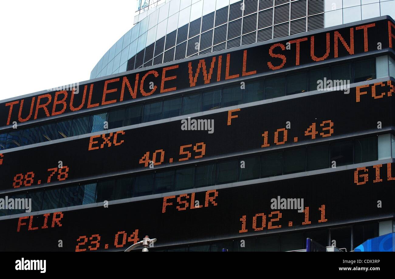 Aug. 10, 2011 - Manhattan, New York, U.S. - The ticker crawl along the ...
