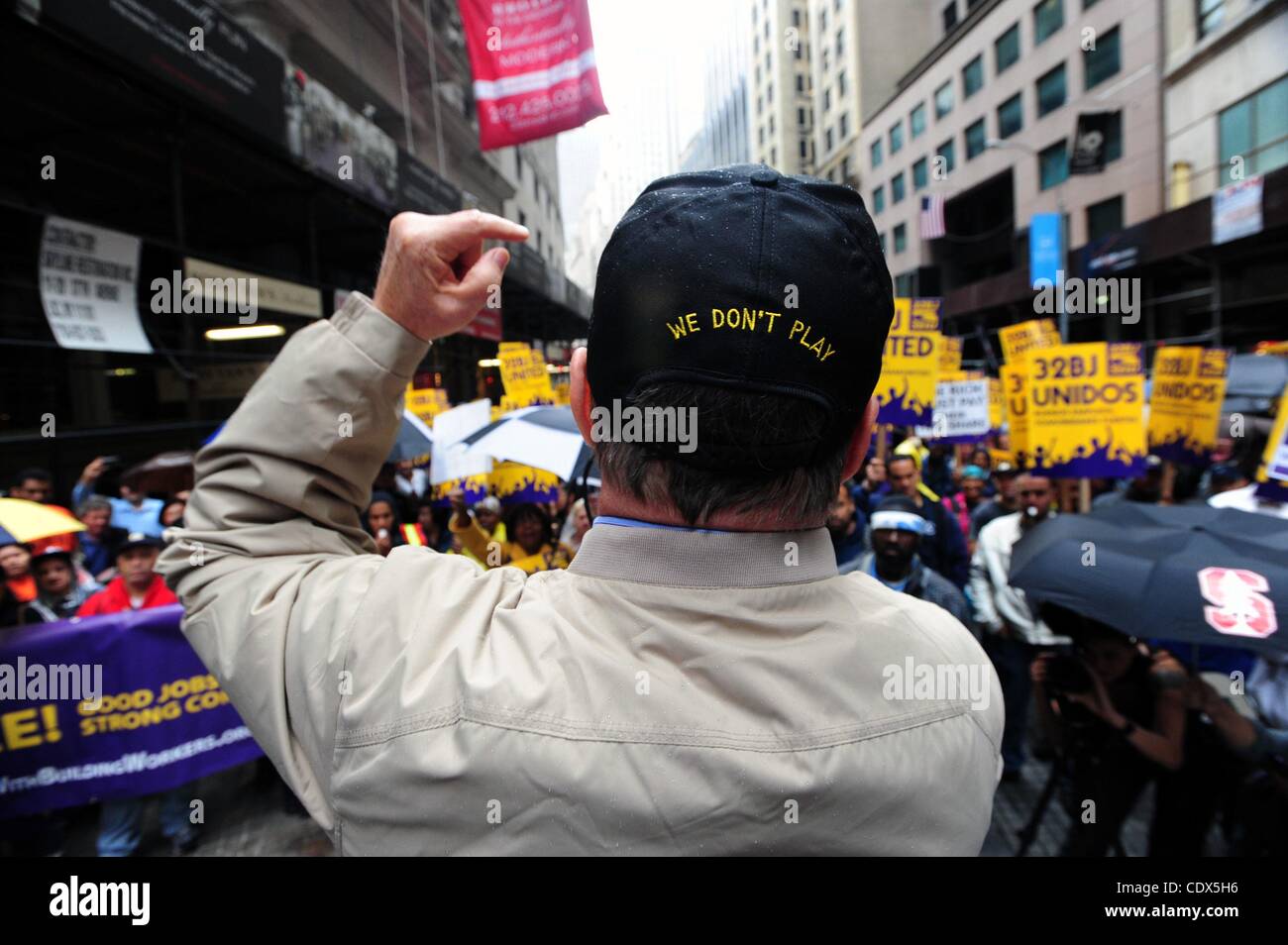 Oct. 12, 2011 - Manhattan, New York, U.S. - Members of SEIU Local 32BJ ...