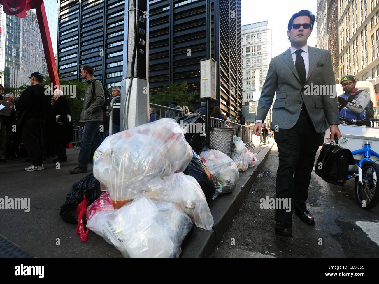 Nov. 1, 2011 - Manhattan, New York, U.S. - Trash piles in the south ...