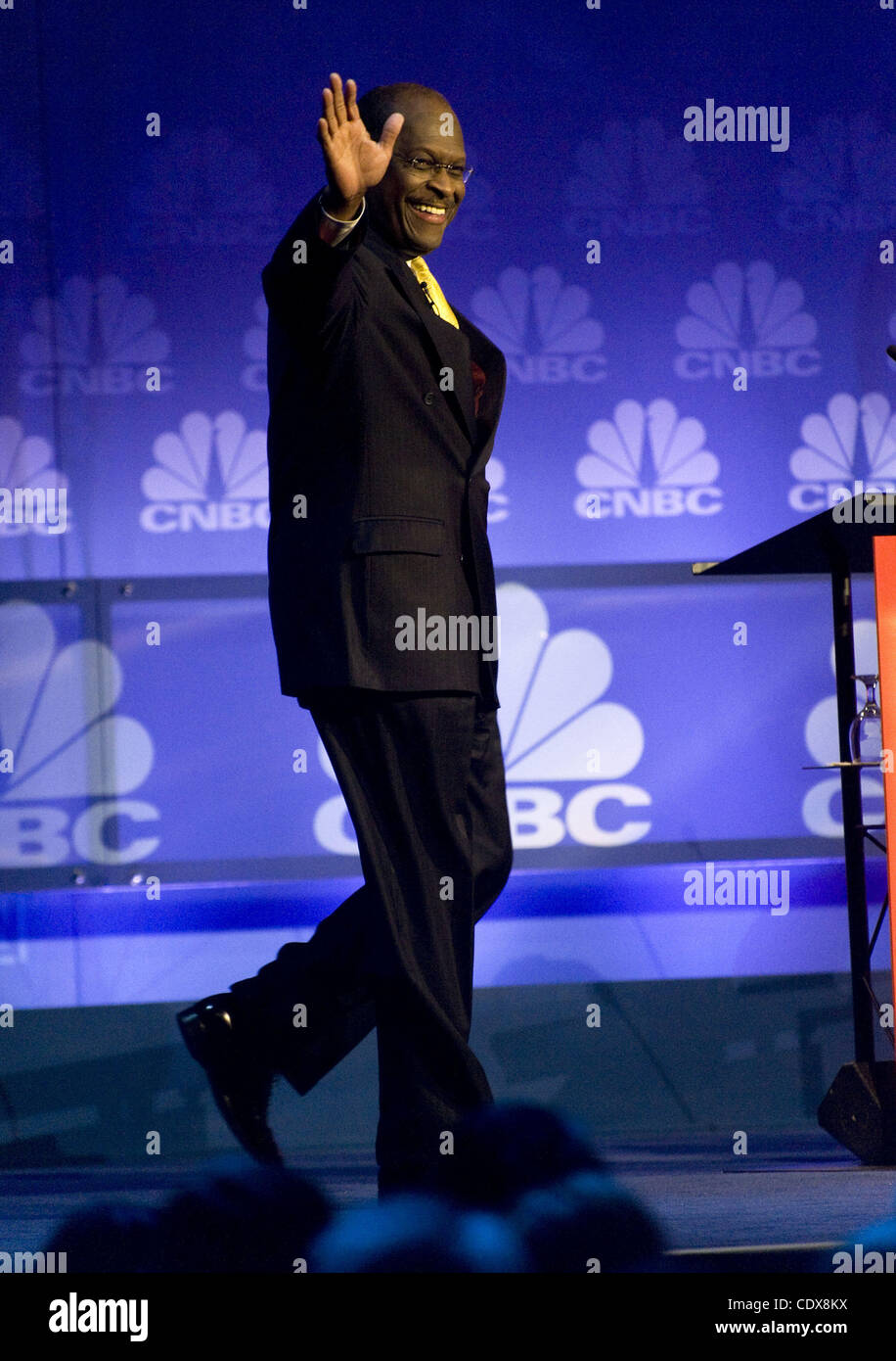 Nov. 9, 2011 - Rochester, Michigan, U.S - HERMAN CAIN is introduced at ...