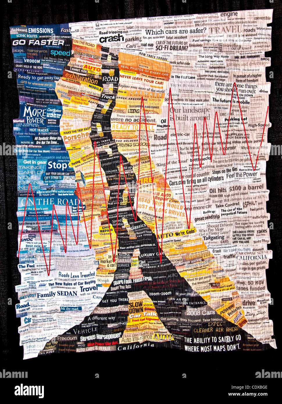 July 30, 2011 - Long Beach, California, USA - 'Fault Line,' a textile ...